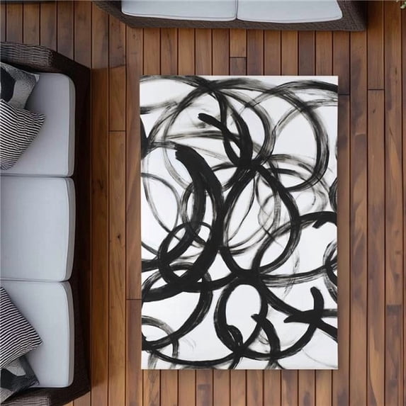 Begin Home Decor C1ROAR35KKTXSP 3 x 5 ft. Abstract Curly Lines ...