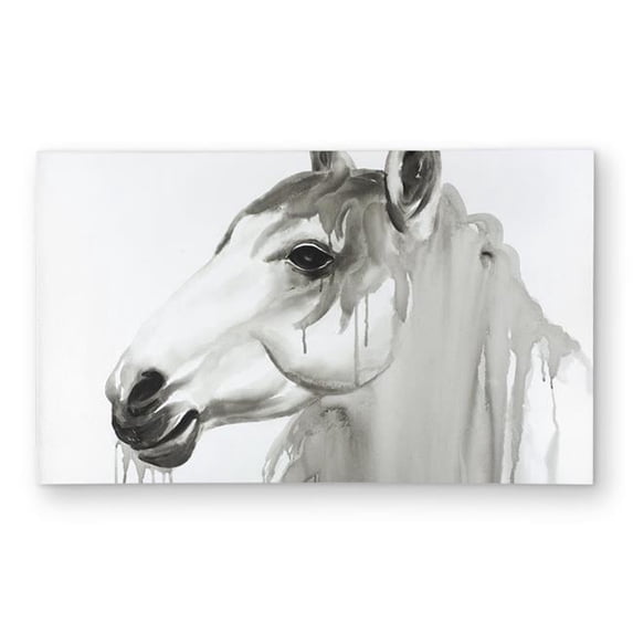 Begin Home Decor C1ROAR35N9MFLX 3 x 5 ft. Beautiful White Horse Outdoor ...