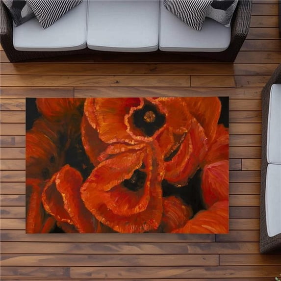 Begin Home Decor C1ROAR35O8D0ME 3 x 5 ft. Poppy Bouquet - Red Bedroom ...