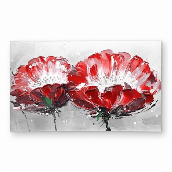 Begin Home Decor C1ROAR35WIH4YR 3 x 5 ft. Two Wild Flowers on Gray ...
