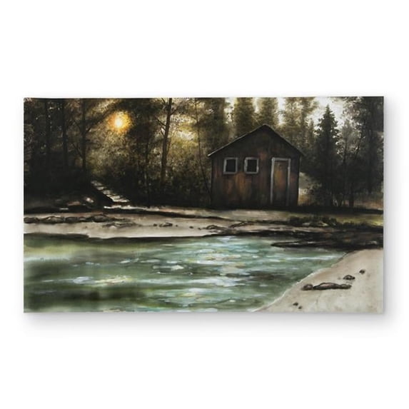 Begin Home Decor C1ROAR35WYVHOU 3 x 5 ft. Cabin in the Forest - Rustic ...