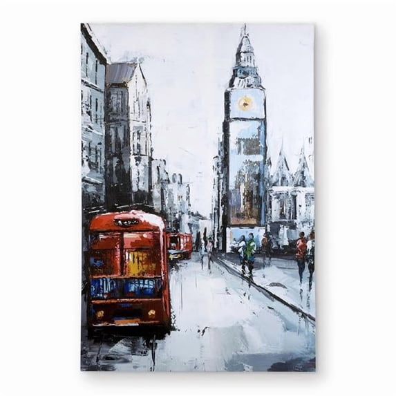 Begin Home Decor C1ROAR467XFV5X 4 x 6 ft. Abstract London & Red Bus ...