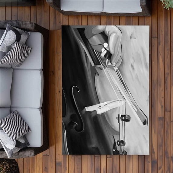 Begin Home Decor C1ROAR469J685N 4 x 6 ft. Musician Cello Gray ...