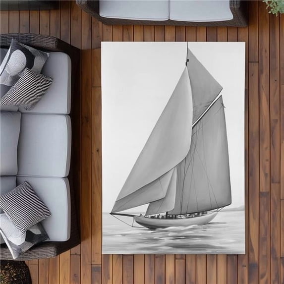 Begin Home Decor C1ROAR46HOWYRB 4 x 6 ft. Vintage Sailing Ship Gray ...