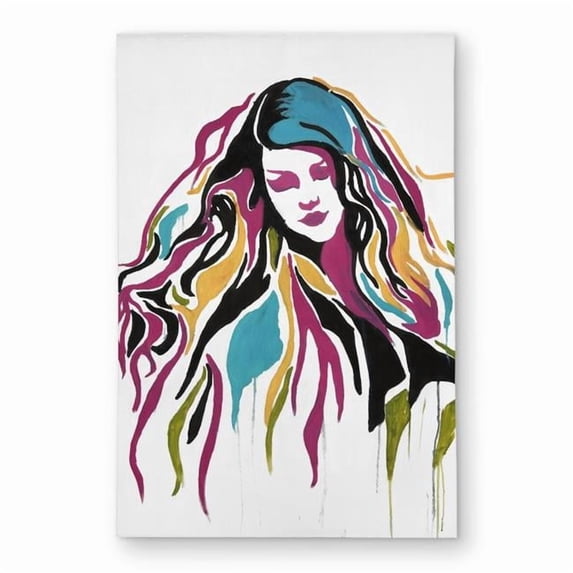 Begin Home Decor C1ROAR46KCF3PV 4 x 6 ft. Woman Graffiti Art - Bedroom ...