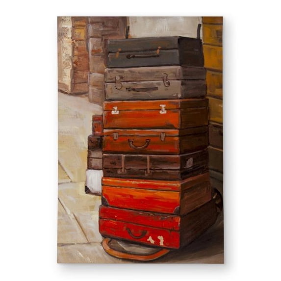 Begin Home Decor C1ROAR46LS9GW6 4 x 6 ft. Old Traveling Suitcases ...