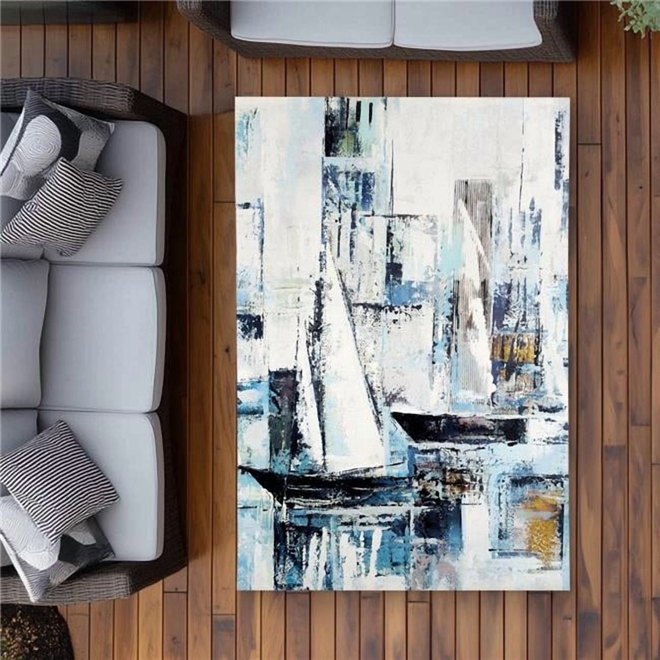 Begin Home Decor C1ROAR46MHY5PL 4 x 6 ft. Abstract Shapes & Boats ...