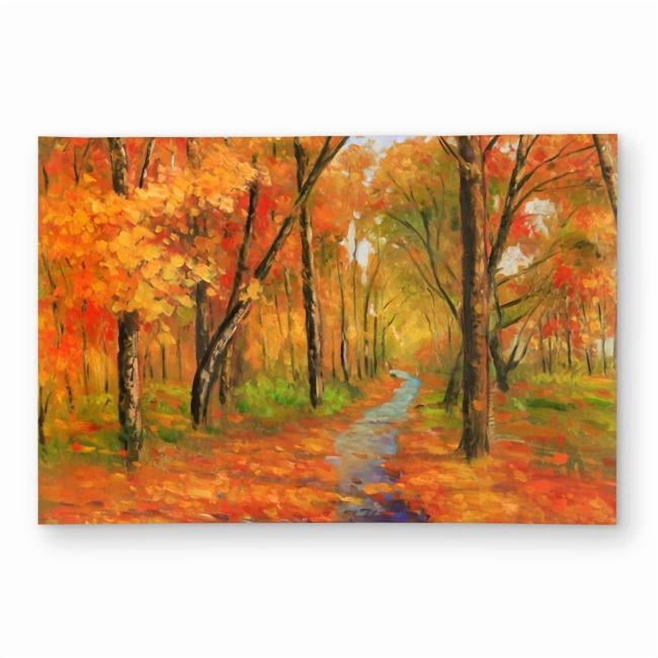 Begin Home Decor C1ROAR46OEU46P 4 x 6 ft. Autumn Trail in the Forest ...