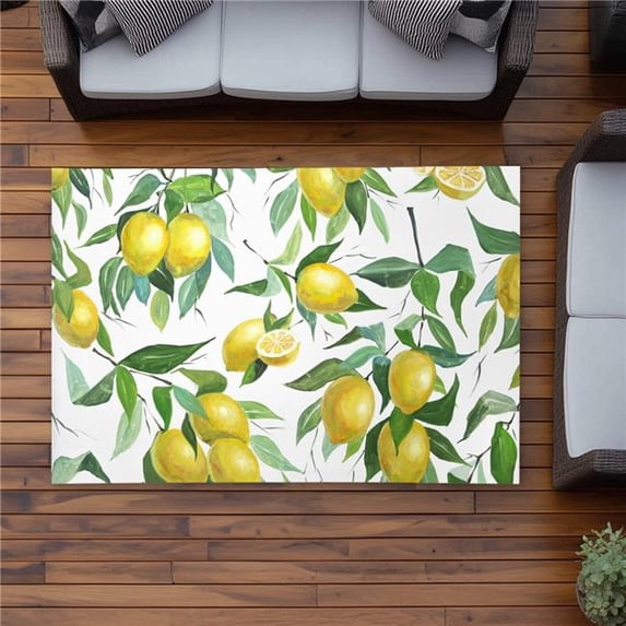 Begin Home Decor C1ROAR46W1E5E0 4 x 6 ft. Lemon Pattern Outdoor Area ...
