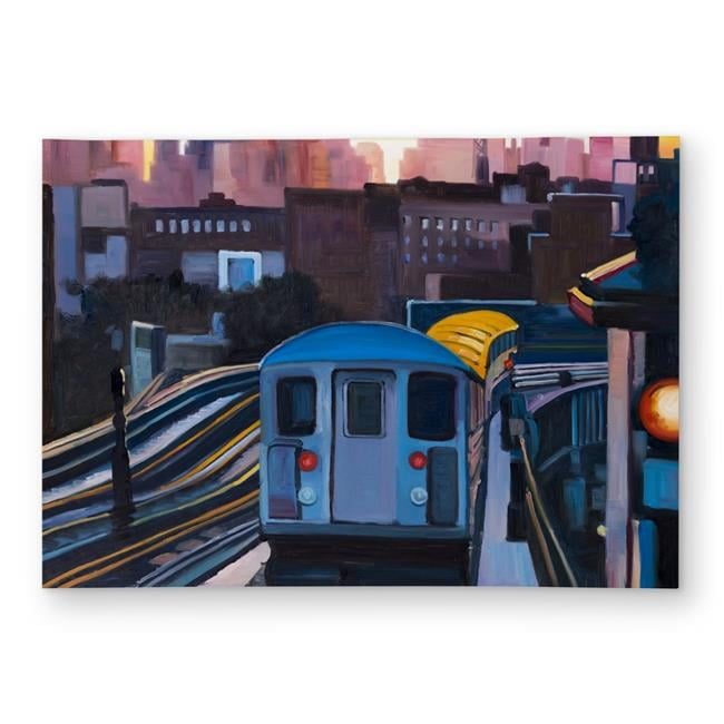 Begin Home Decor C1ROAR576WE4LH 5 x 7 ft. Sunset Over the Subway - Blue ...