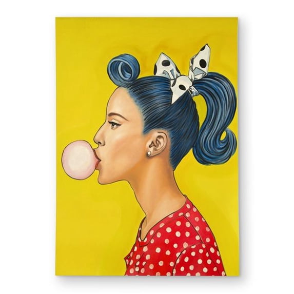 Begin Home Decor C1ROAR578YE2RS 5 x 7 ft. Retro Woman Ponytail Outdoor ...