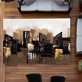 Begin Home Decor C1ROAR57CT0SBQ 5 x 7 ft. Brown Abstract Cityscape ...