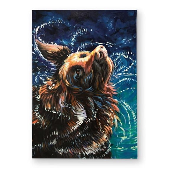 Begin Home Decor C1ROAR57G0EMSK 5 x 7 ft. Wet Golden Retriever Shaking ...