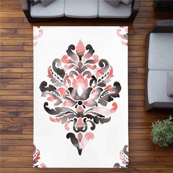Begin Home Decor C1ROAR57JK90LE 5 x 7 ft. Coral Baroque Ornament ...