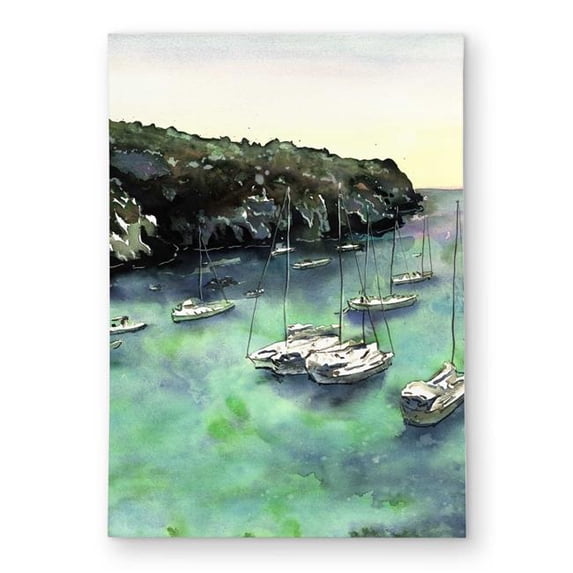 Begin Home Decor C1ROAR57V8QIO1 5 x 7 ft. Boats in Cala Macarella ...