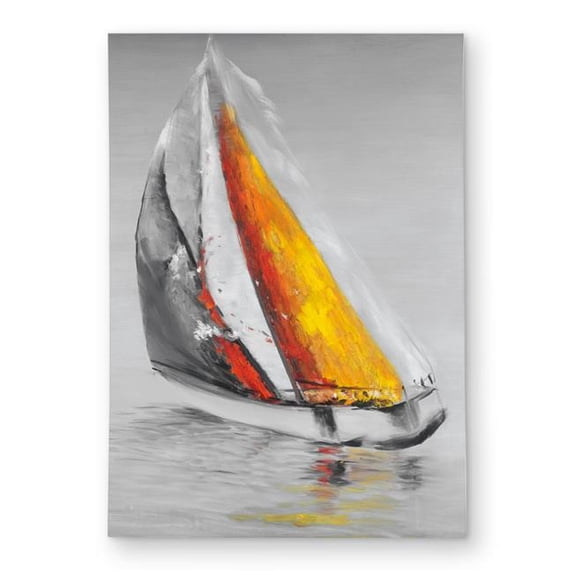 Begin Home Decor C1ROAR57YE6ZTI 5 x 7 ft. Two Colors Sailing Boat ...