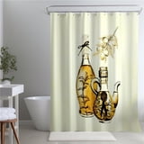 Begin Home Decor C1SC7174WPMYEJ 71 x 74 in. Yellow Gastronomy Shower ...