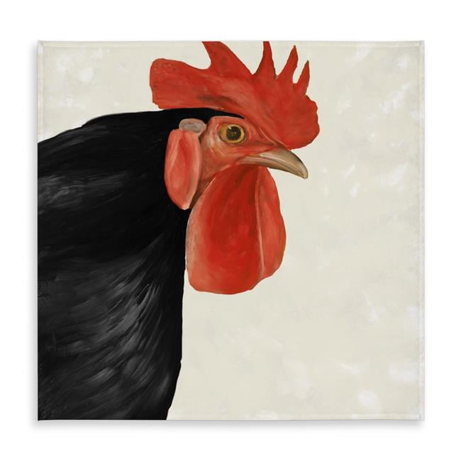 Begin Home Decor C1TC5858IFQEAN 58 x 58 in. Black Hen Tablecloth ...