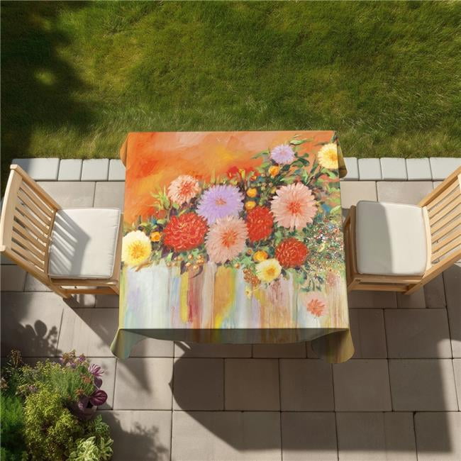 Begin Home Decor C1TC5858OOX2GF 58 x 58 in. Colorful Abstract Floral ...