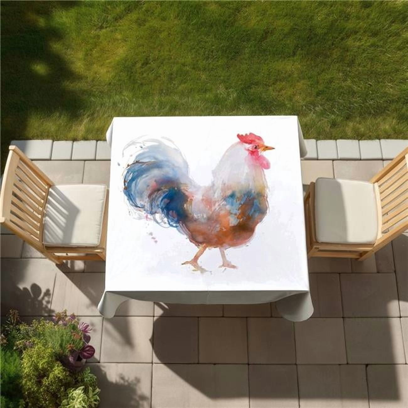 Begin Home Decor C1TC5858XA8W98 58 x 58 in. Watercolor Rooster ...