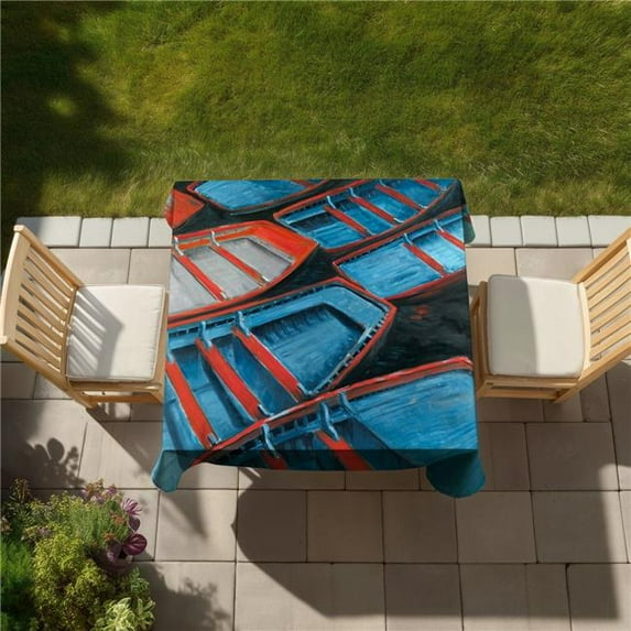 Begin Home Decor C1TC5858YO11ZE 58 x 58 in. Marine Blue Boat Tablecloth ...