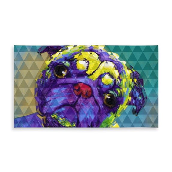 Begin Home Decor C1TCLRGEJNP98C 58 x 102 in. Geometric Curious Pug ...