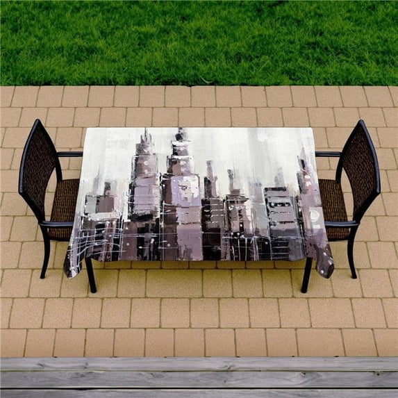 Begin Home Decor C1TCLRGEOLTSOS 58 x 102 in. Modern White Cities ...