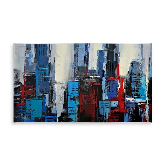 Begin Home Decor C1TCLRGERVFUKY 58 x 102 in. Abstract Blue City Indoor ...