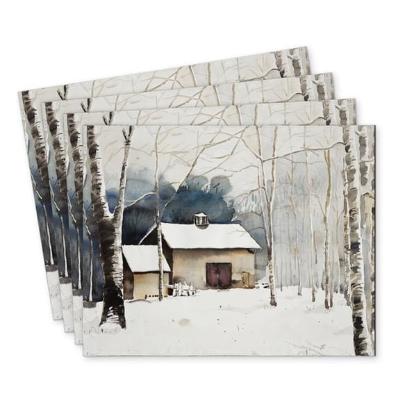 Begin Home Decor C4PP14187LID8K 14 x 18 in. Small Winter Barn Polyester ...