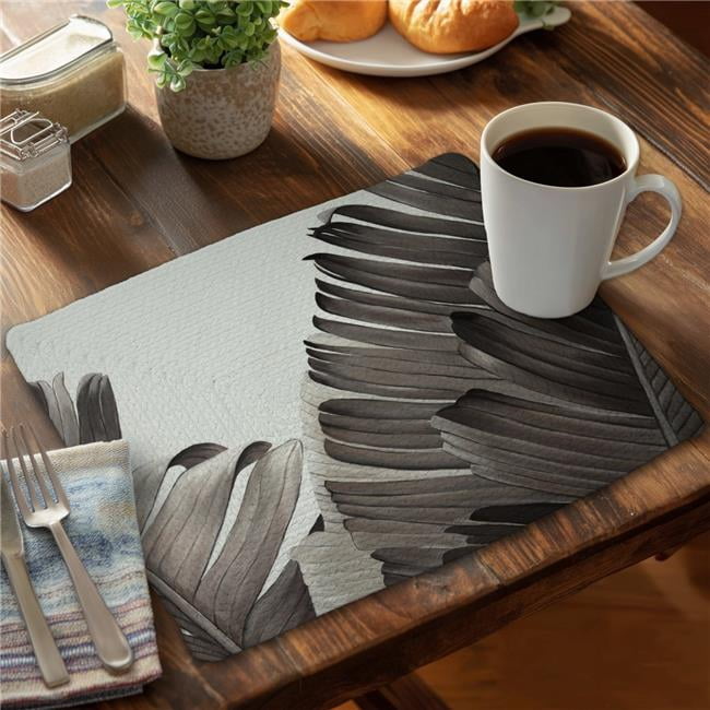 Begin Home Decor C6BP1418AHZ96U 14 x 18 in. Grayscale Tropical Leaves ...