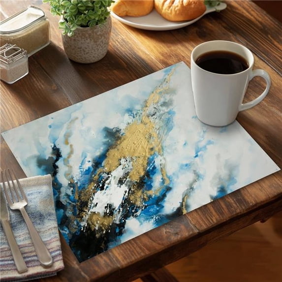 Begin Home Decor C6PP14184F2X3O 14 x 18 in. Blue & Gold Marble ...