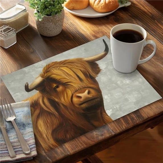 Begin Home Decor C6PP1418TJWCJL 14 x 18 in. Highland Cattle Polyester ...