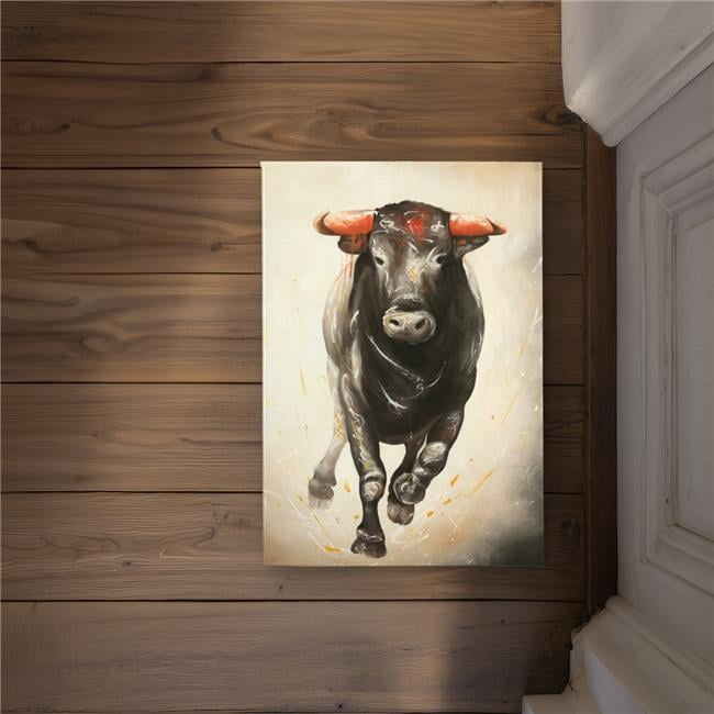 Begin Home Decor CODM1724LJE62Z 17 x 24 in. Bull Running Brown Bedroom ...