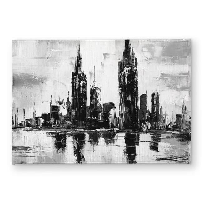 Begin Home Decor CODM1724WHJ2HW 17 x 24 in. Mono Urban Cityscape ...