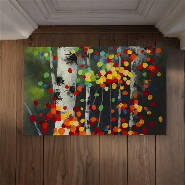 Begin Home Decor CODM213482HNQM 21 x 34 in. Colorful Dotted Leaves ...