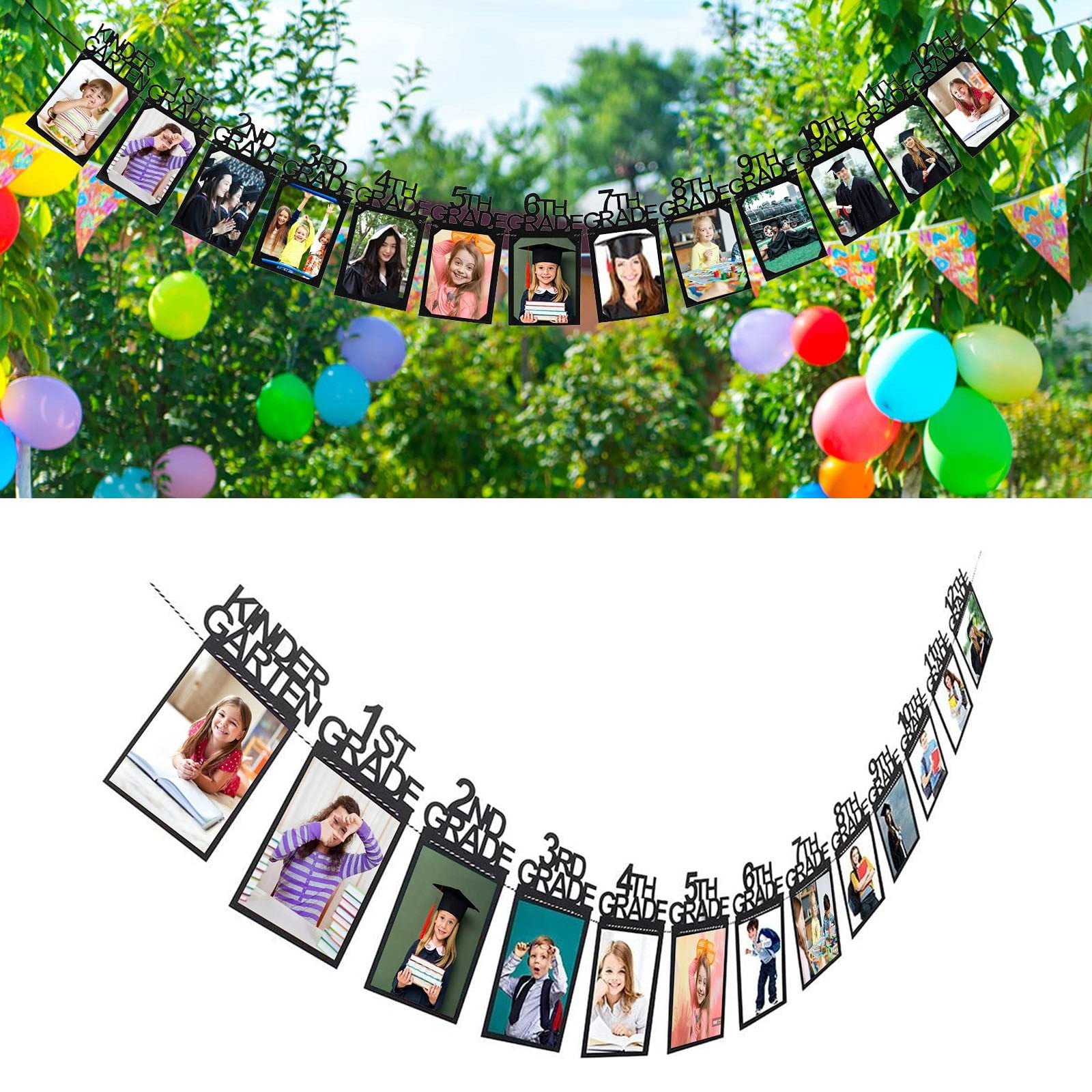 Begine Baby Graduation Party Photo Flag Black,12 Grade Banner ...