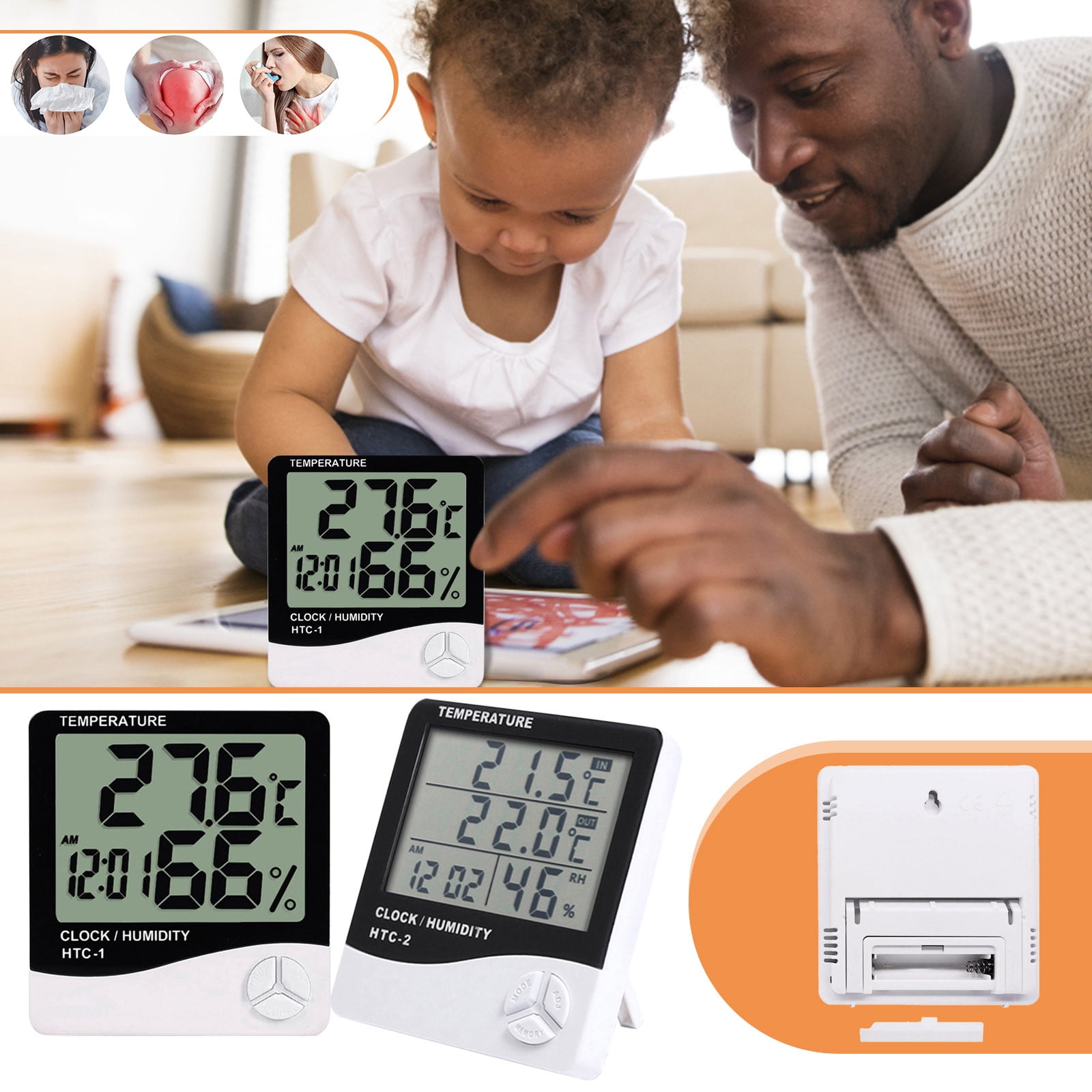 Begine Clearance! Measuring Tools, Digital Hygrometer Indoor Outdoor ...