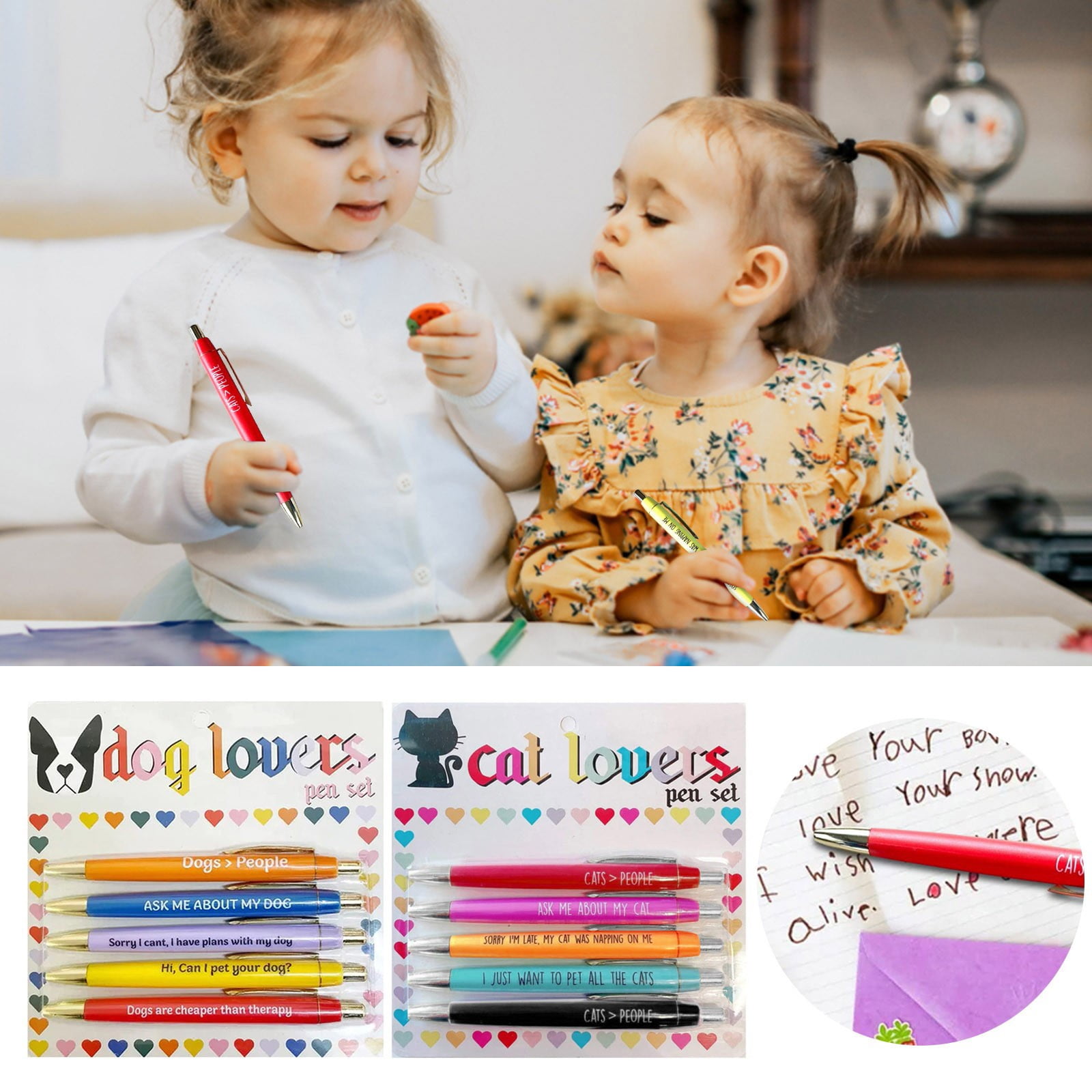 Begine Clearance! Office Supplies, 5Pcs Coated Metal Cat Pens with ...