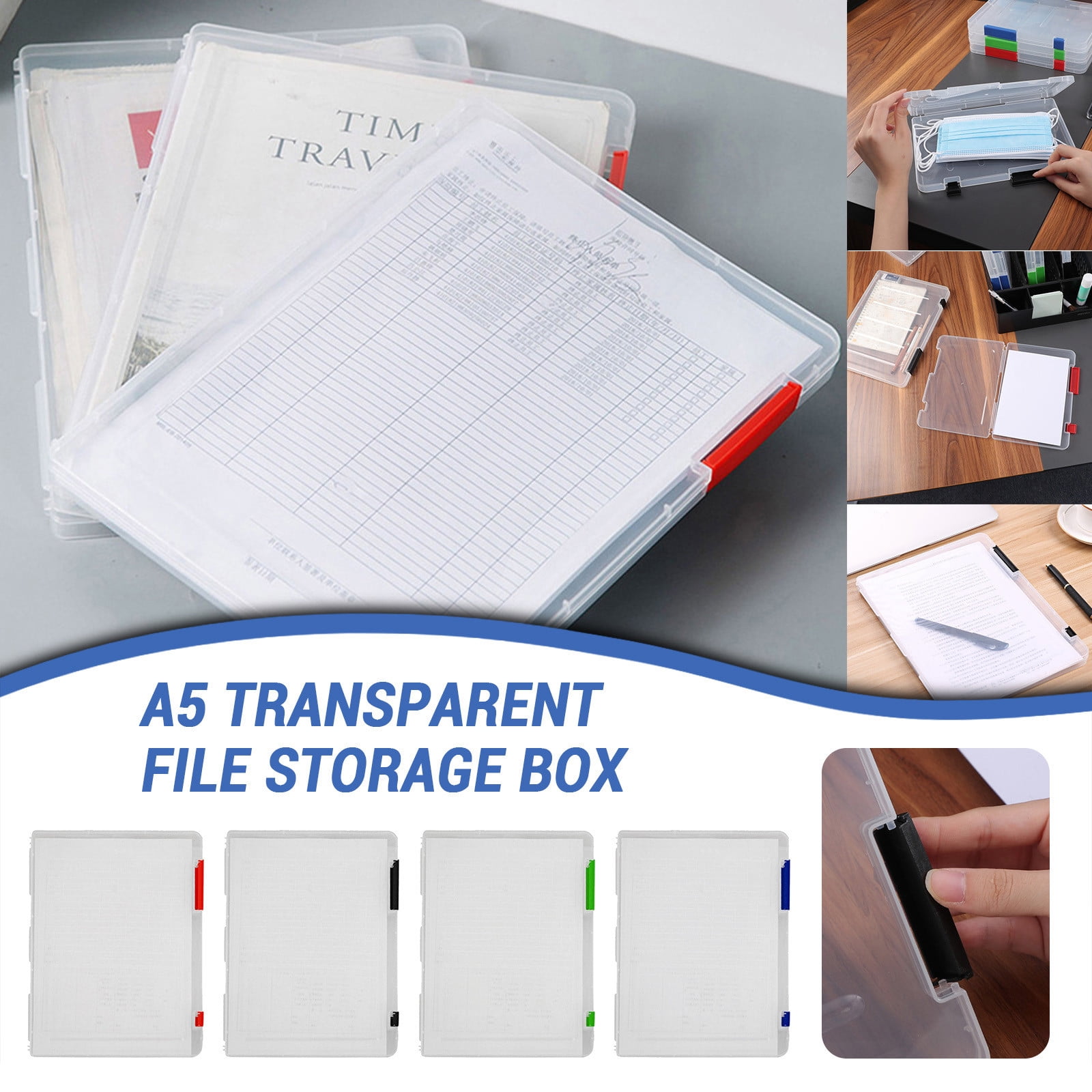 Begine Clearance! Office Supplies, A5 Transparent Storage Box Clear ...