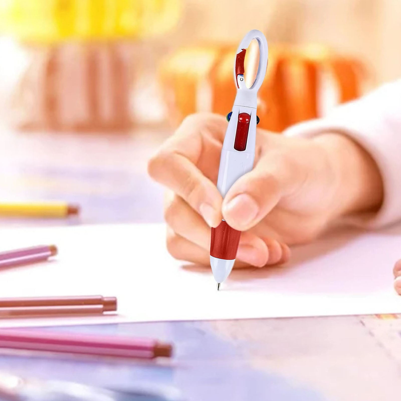 Begine Clearance Smooth Writing Pens Teacher Pen, Carabiner Four Color ...