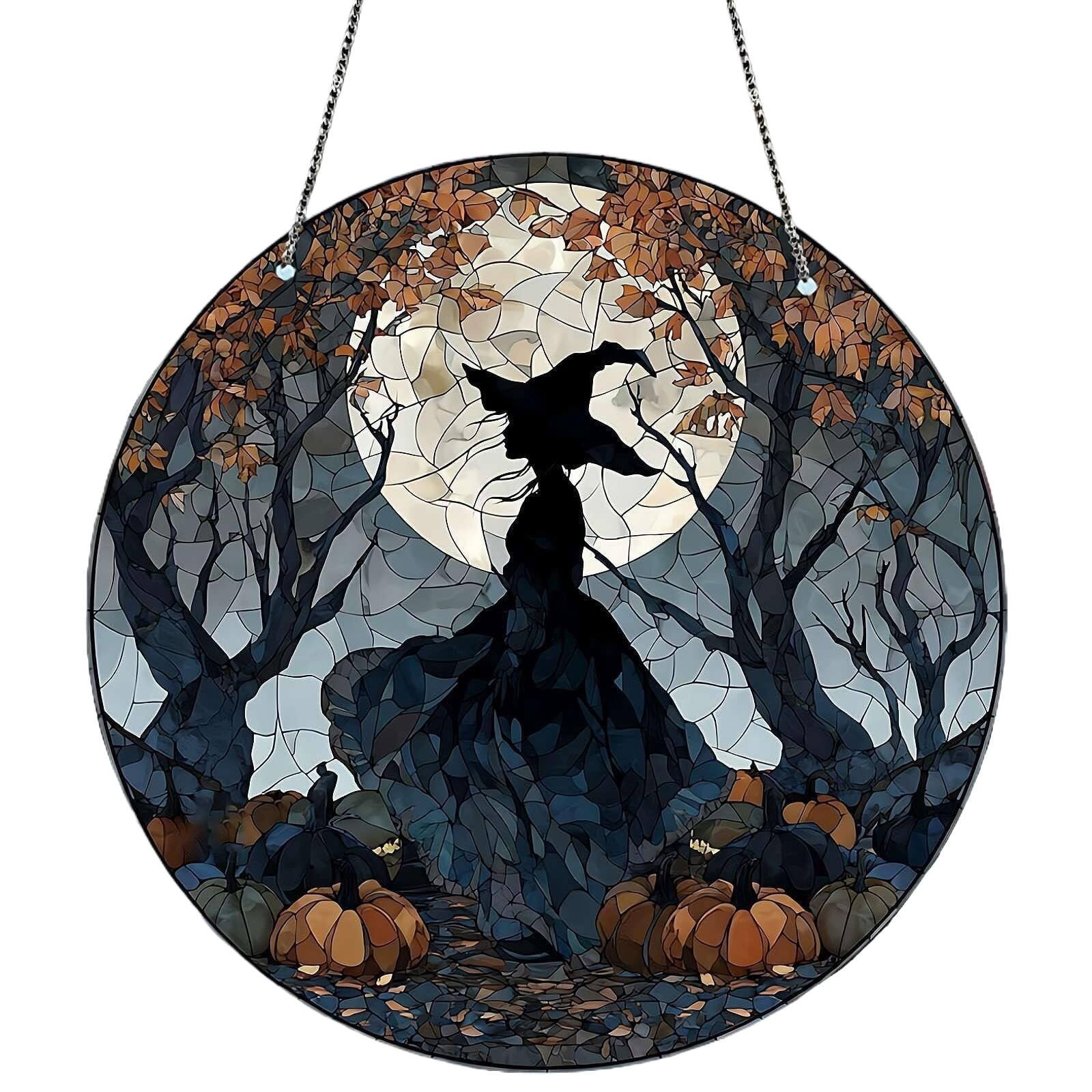 Begine Gothic Skeleton Acrylic Window Hanging - Stained Glass Style ...