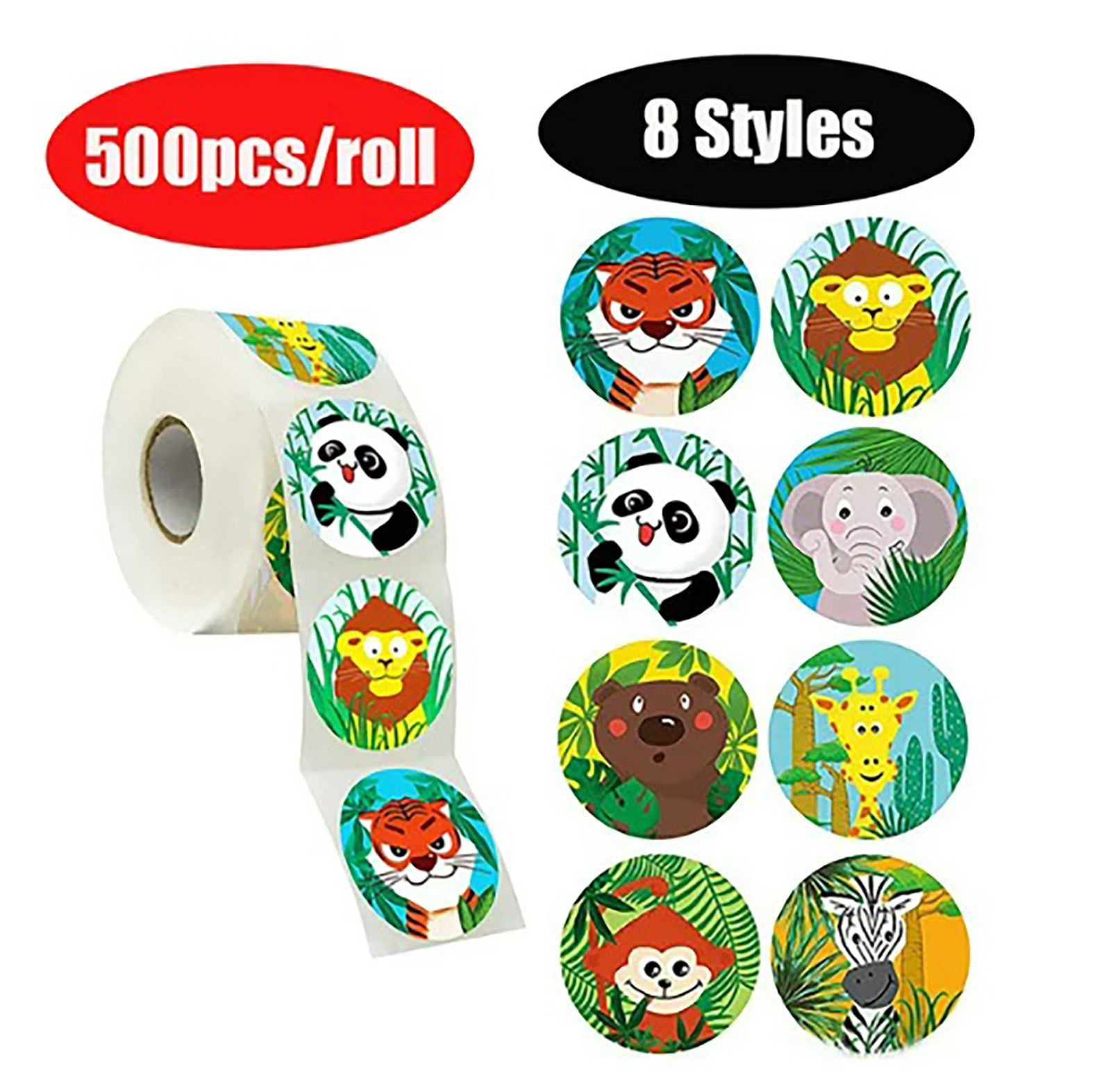 Begine Sticker,1 Set 500Pcs/Roll Animals Cartoon Stickers for Kids Toys ...