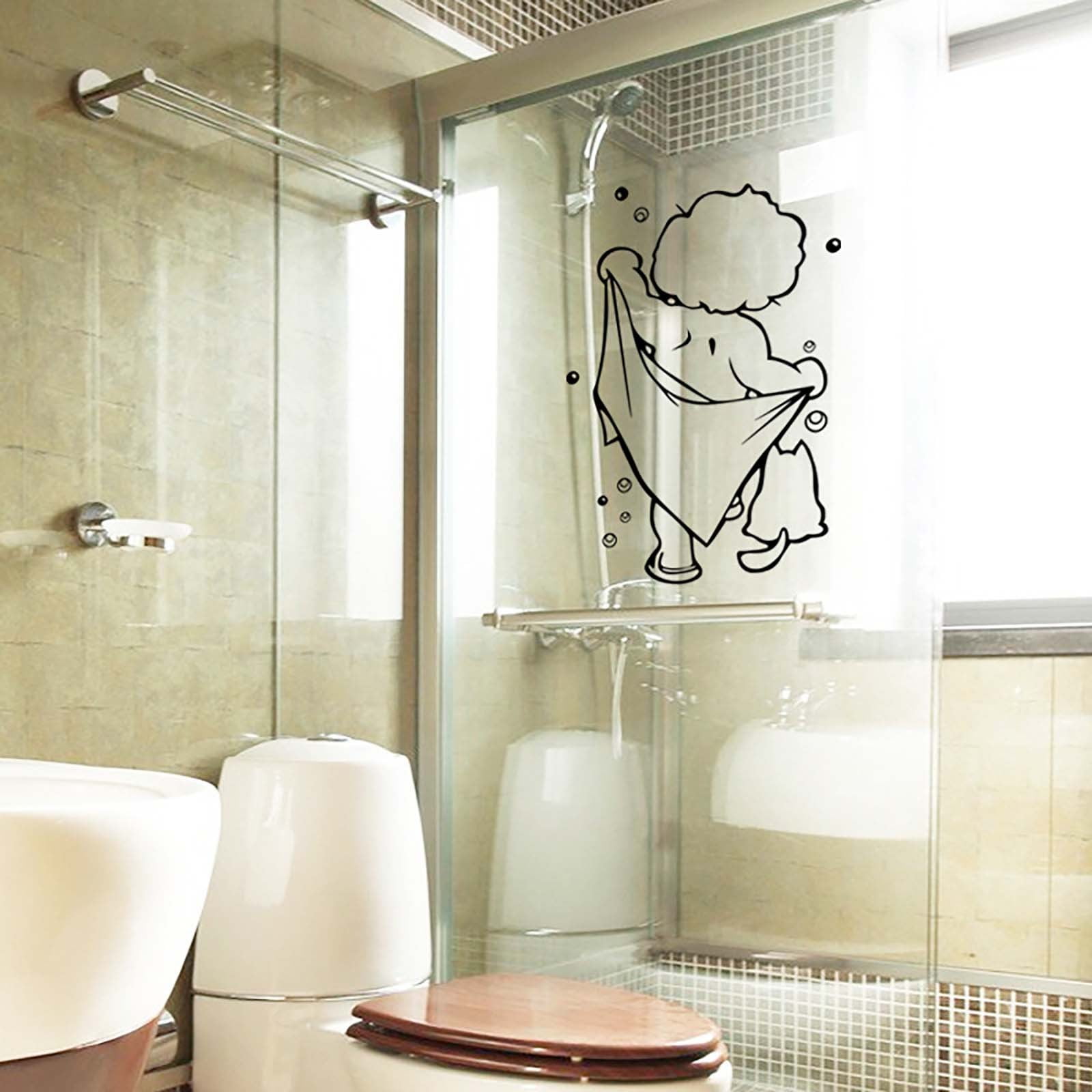 Begine Stickers Bulk Clearance,Cartoon Bathroom Boy Scrubbing Bath Pvc ...