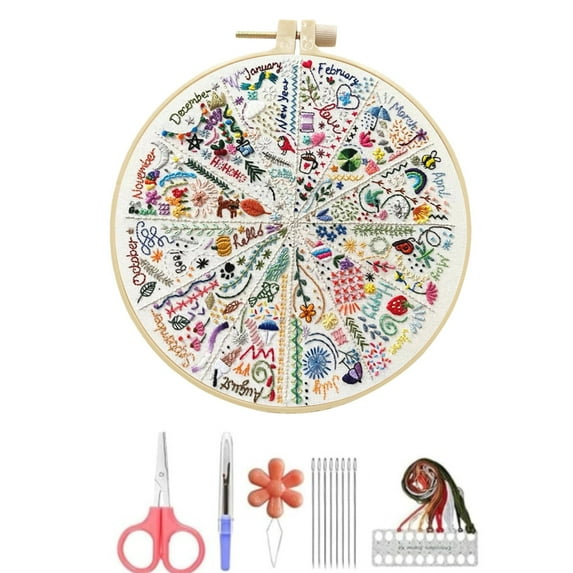 Beginner Adults All Season Embroidery Kit - 365 Days of Stitches 12 ...