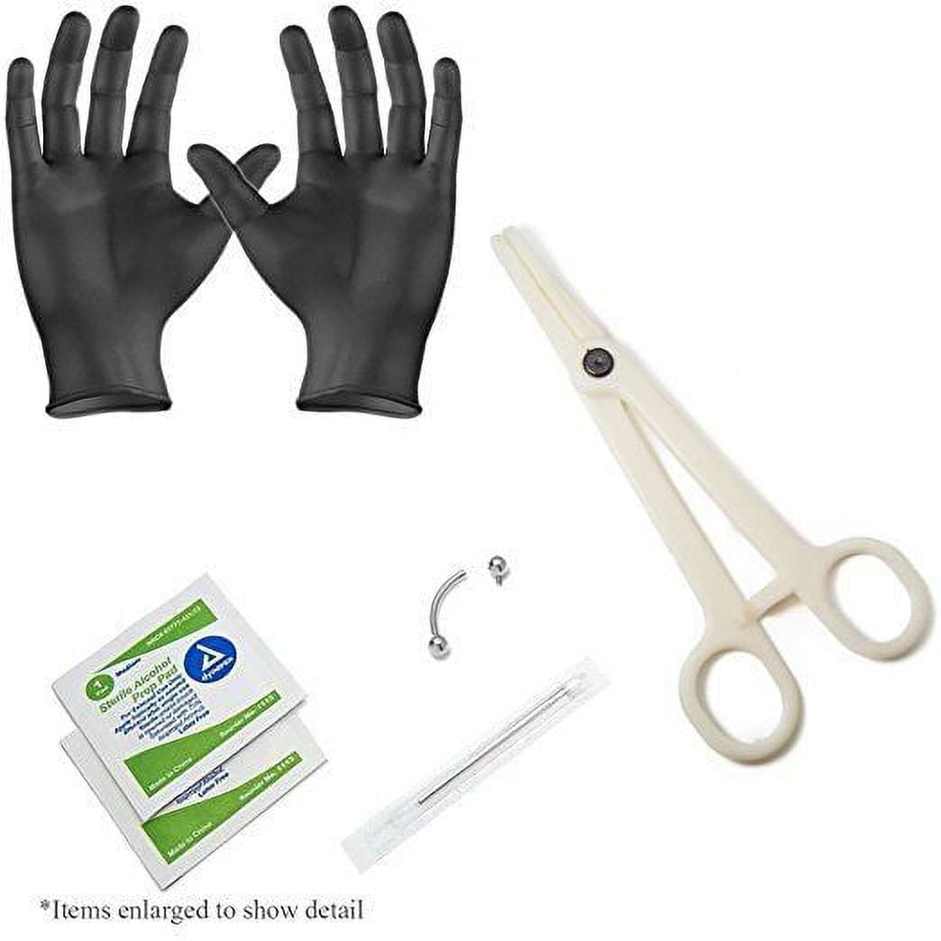 Beginner Body Piercing Kit 14G 16G 18G Body Jewelry Forceps Needles ...