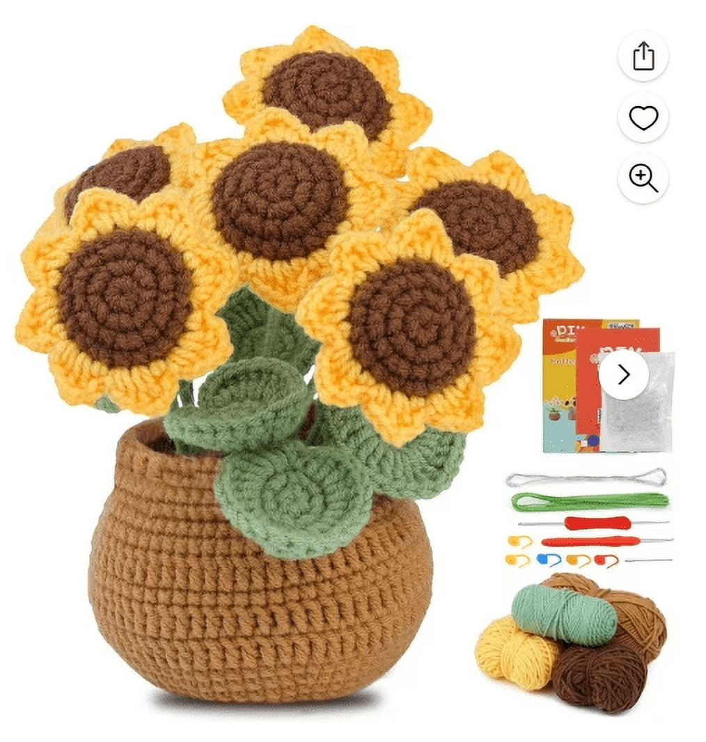 Beginner Crochet Kit, 6 Colors of Yarn, Video Tutorials for Learning ...