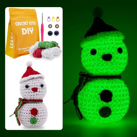 Christmas Tree Crochet Hat DIY Kit, Light Up Holiday Craft Set with ...