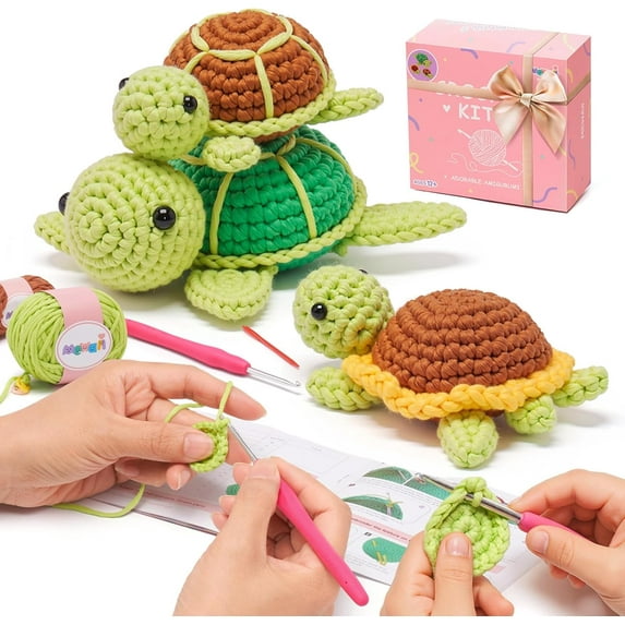 Beginner Crochet Kit with 40% Extra Yarn, Pre-Started Yarn & Video ...