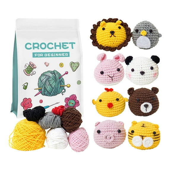 Beginner Crochet Starter Kit, Animals Kits with Step-by-Step Video ...