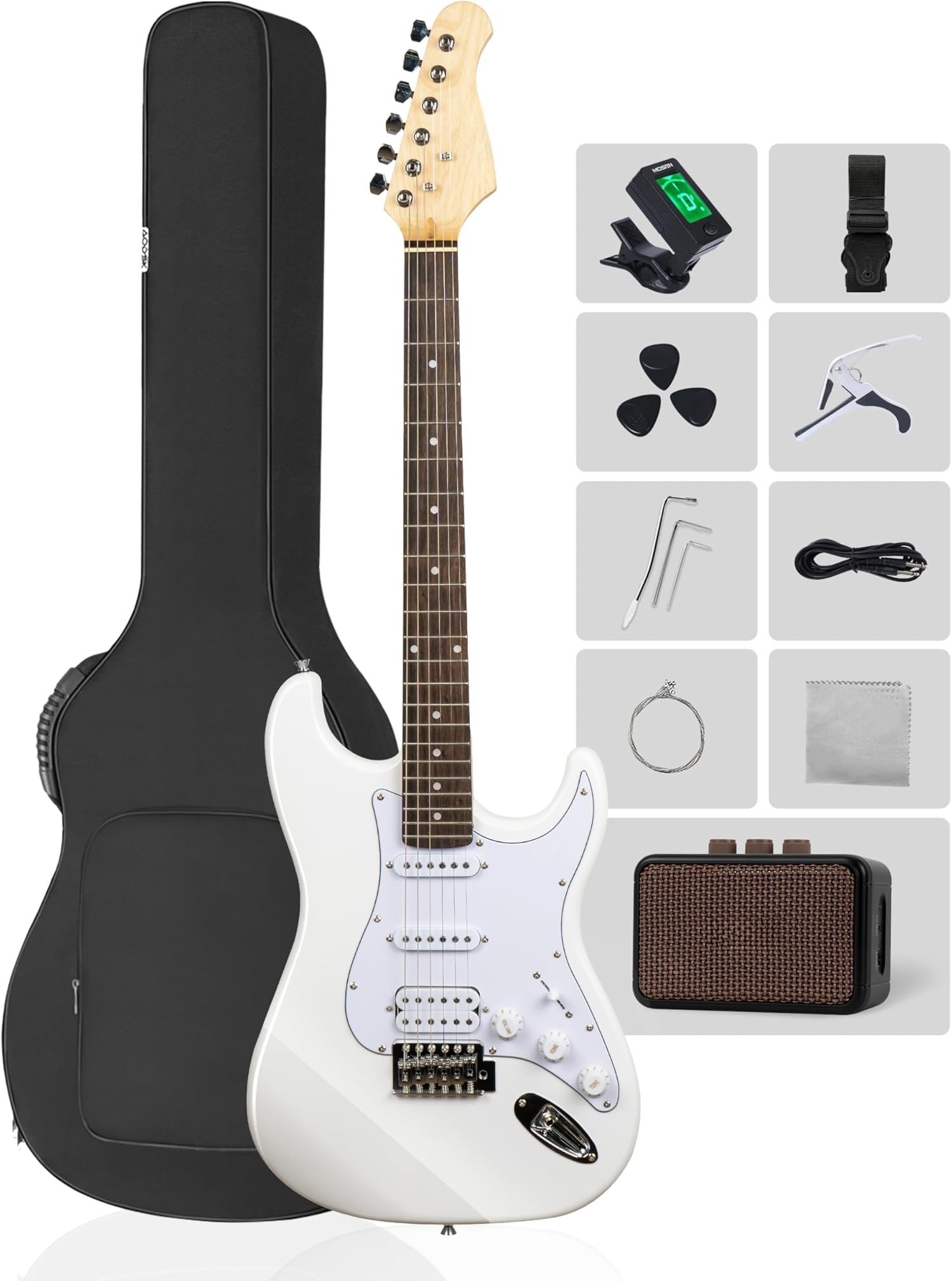 Beginner Electric Guitar 39 inch Solid , HSS Pickup with Coil Split ...